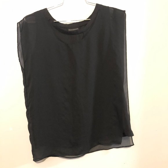 Metaphor | Tops | Metaphor Black Tank With Attached Sheer Overlay ...